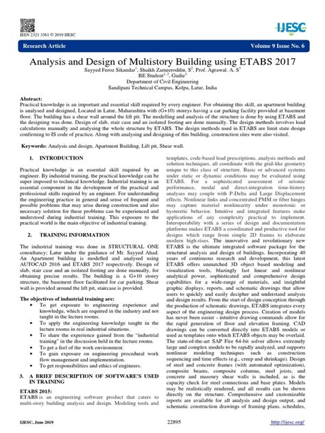 analysis and design of multistory building using etabs 2017 download free pdf auto cad