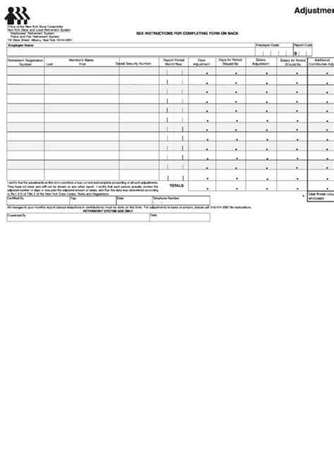 Fillable Form Rs Rev Adjustment Report Printable Pdf