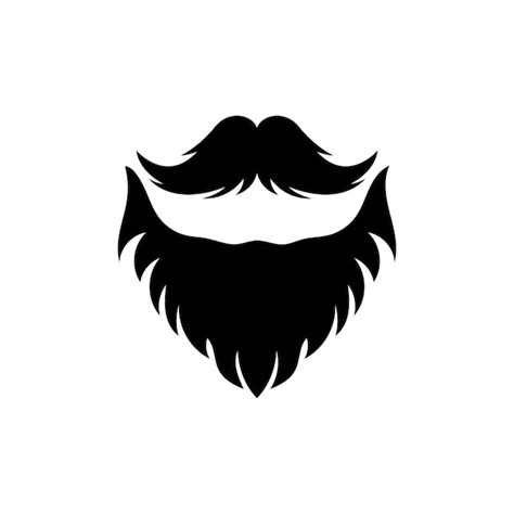 Logotipo do ícone de barba e vetor de bigode Vetor Premium