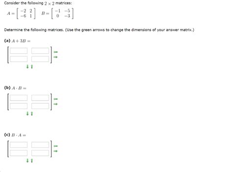 Solved Consider The Following 2 X 2 Matrices 221 B 61 Chegg