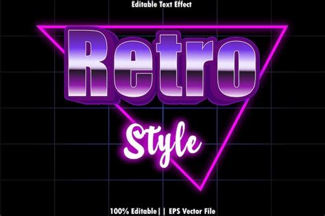 Estilo Retro Efecto De Texto Editable Estilo Retro Vector Premium