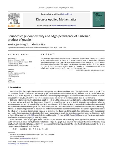 pdf bounded edge connectivity and edge persistence of cartesian product of graphs xinmin hou