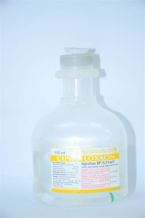Ciprofloxacin Injection 100ml GMP Approved Ciprofloxacin And Injection