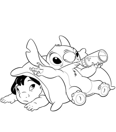 Coloriage Stitch Et Angel T L Charger Et Imprimer Gratuit Sur
