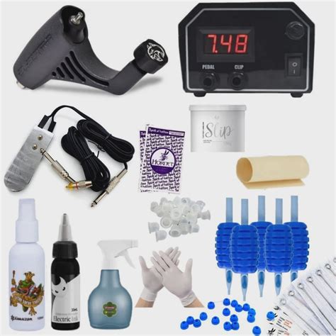 Kit Tatuagem Maquina Electra Pop Preta Completo Tattoo Submarino