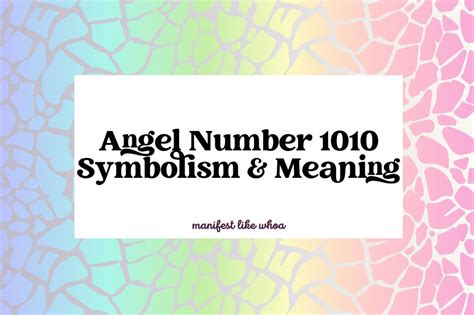 1010 Angel Number Meaning Symbolism For Manifestation Manifest Like