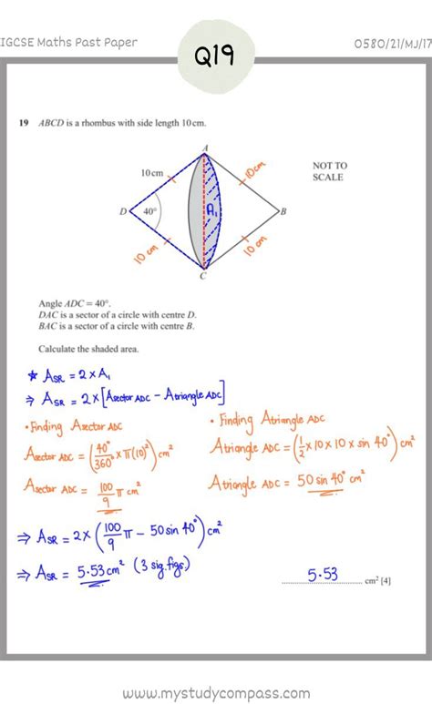cie igcse maths 0580 21 m j 17 solved past paper question 19 igcse maths math maths