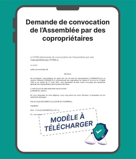 Demande De Convocation De Lassembl E Par Des Copropri Taires Mod Le