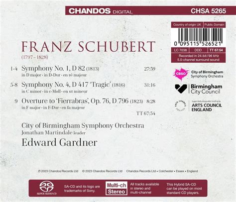 Franz Schubert Symphonies Vol 3 Nos 1 4 Tragic Overture To