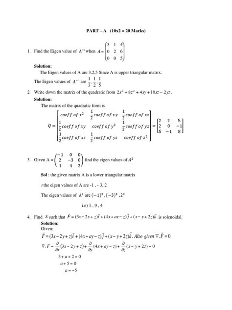 model exam i question bank pdf eigenvalues and eigenvectors abstract algebra