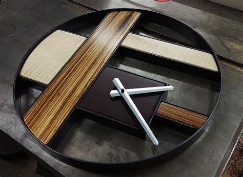 Modern Wall Clock Zebrawood Figured Maple Wall Art Decor Etsy
