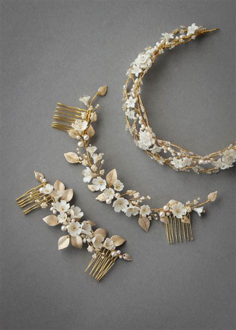 LUCILLE Floral Bridal Headpiece TANIA MARAS BRIDAL