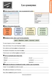 Synonymes CM1 Exercice évaluation révision leçon pdf à imprimer