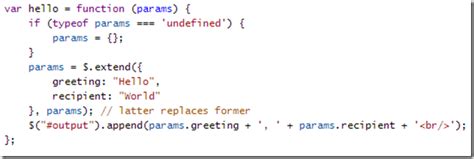 passing default parameter objects in javascript blog