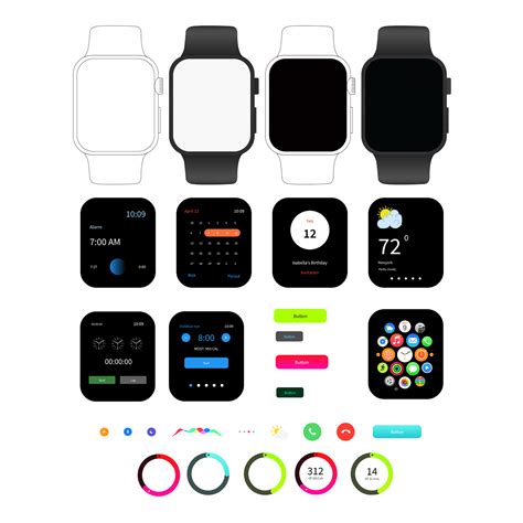 Wireframe UI Pack For Apple Watch OS3