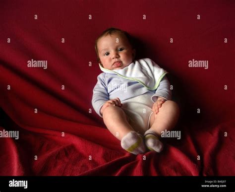 Healthy Three And A Half Month Old Baby Boy On Sofa Stock Photo Alamy