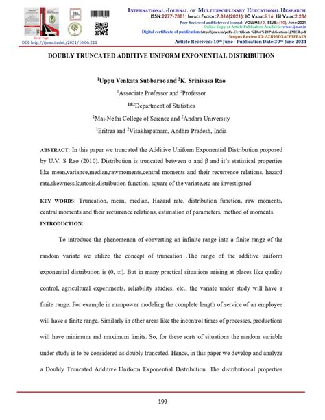 pdf doubly truncated additive uniform exponential distribution