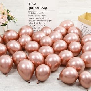 25 Unidades Balão Bexiga 5 Polegadas Rose Gold Cromado Metalizado
