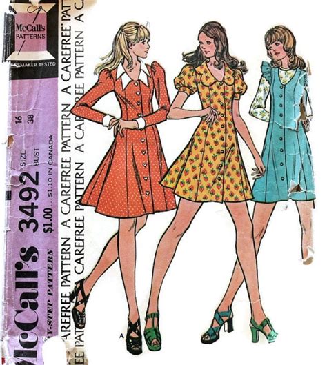 1970s Vintage Sewing Pattern McCalls 3492 By Ellieandalice