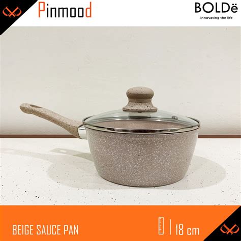 Jual BOLDE BEIGE SAUCE PAN 18 CM GLASS LID TUTUP KACA SUPER PAN