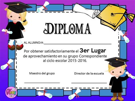 Diplomas De Graduaci N Imagenes Educativas Diplomas Para Primaria