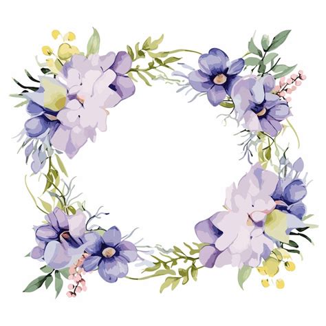 Ilustración de marco floral acuarela Vector Premium
