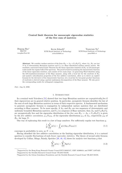 pdf central limit theorem for mesoscopic eigenvalue statistics of the free sum of matrices