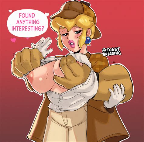 Rule 34 1girls Areolae Black Eyes Blonde Hair Blush Bowser Breast Grab Breasts Clothing Pull