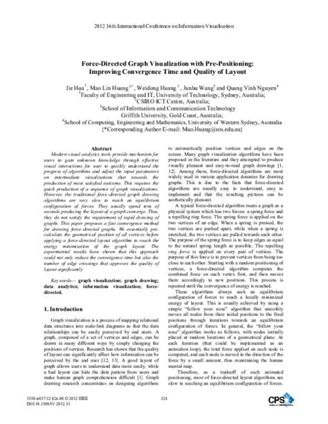 pdf force directed graph visualization with pre positioning improving convergence time and