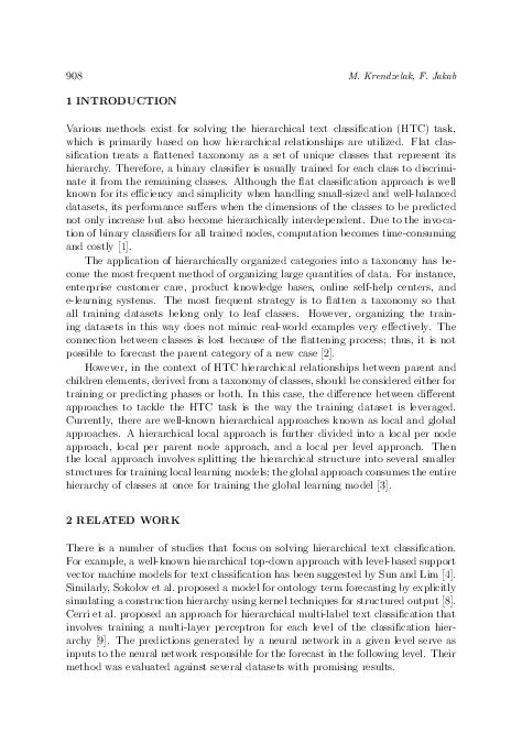 hierarchical text classification using cnns with local approaches computing and informatics