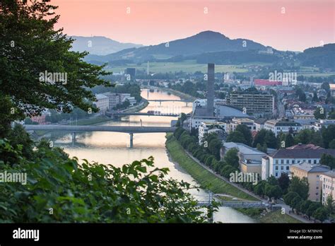 View Of Salzach River Salzburg Austria Europe Stock Photo Alamy
