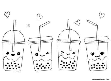 Ausmalbilder Bubble Tea Boba Kostenlose Malvorlagen Zum Ausdrucken