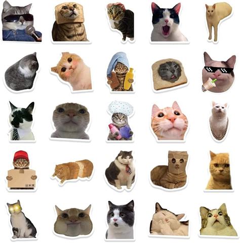 50Pcs Cat Stickers Pack Cute Cool Kawaii Funny For Cat Lovers Teens