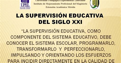 Supervisión Educativa Upel Mérida Ponencia Luddy Quintero