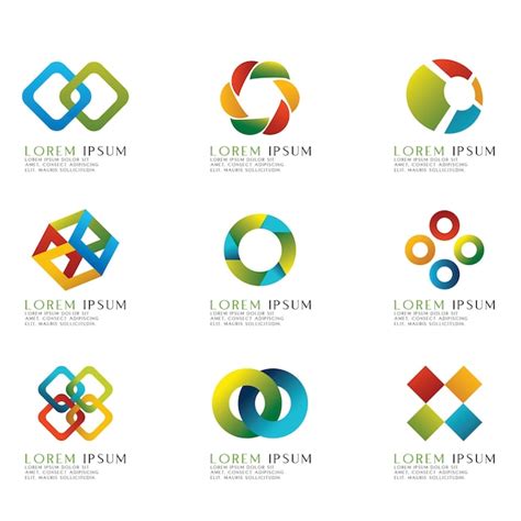 Conjunto de plantillas de diseño de logotipo creativo Vector Premium