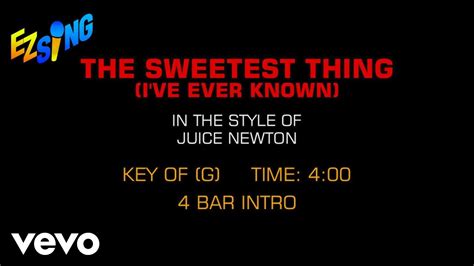 Juice Newton Sweetest Thing I Ve Ever Known Karaoke YouTube