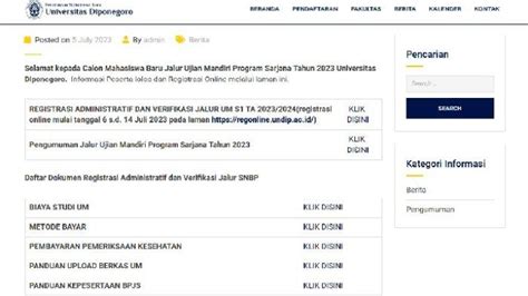 Cara Cek Pengumuman Hasil Seleksi Jalur Mandiri Undip 2023 Berikut