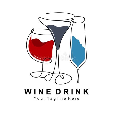 Beverage Wine Logo Design Glass Illustration Alcohol Drink Bottle