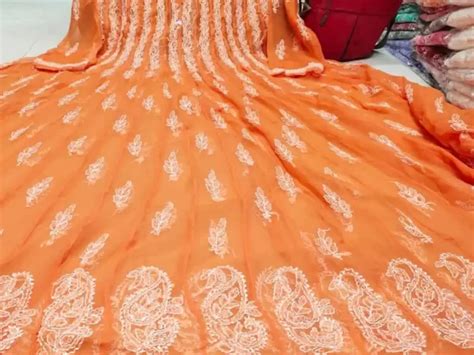 Lucknow Chikan Kurti 56 Kali Chikankari Kurta Vasangini