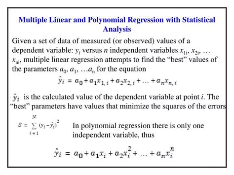 ppt multiple linear and polynomial regression with statistical analysis powerpoint