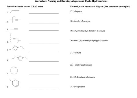 Naming Alkenes Quiz And Answers