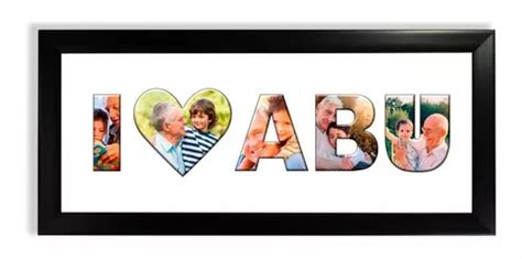 Cuadro Personalizado Regalo Dia Del Abuelo Letras Con Fotos