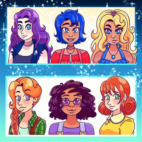 Stardew Valley Art The Girls Abigail Emily Haley Leah Maru