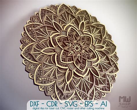 M20 Archivo DXF de Mandala multicapa corte láser DXF Etsy