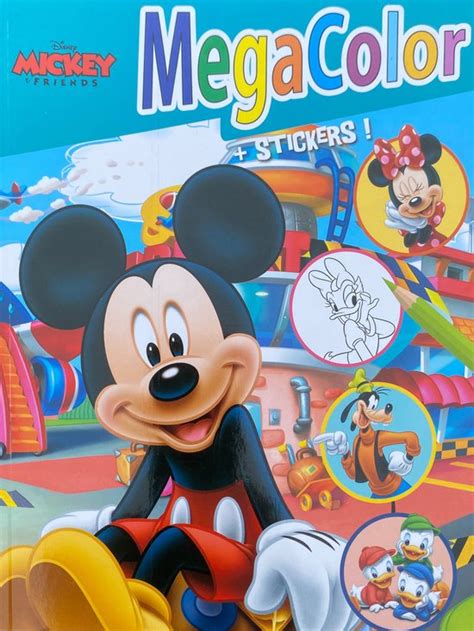 MegaColor Disney Kleur En Stickerboek Disney Mickey Friends Extra