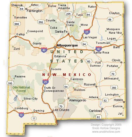 New Mexico Map With Cities And Towns California Southern Map