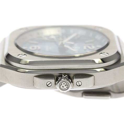 ベルロス BellRoss BR05G PB ST 22T BR05 GMT SKY BLUE デイト 自動巻き メンズ 箱保証書付き
