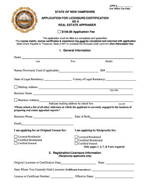 Fillable Online Nh Application For Certification Or Licensure NH Gov