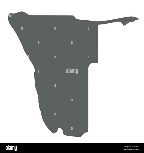 Namibia mapa gris liso de la silueta del área del país Ilustración