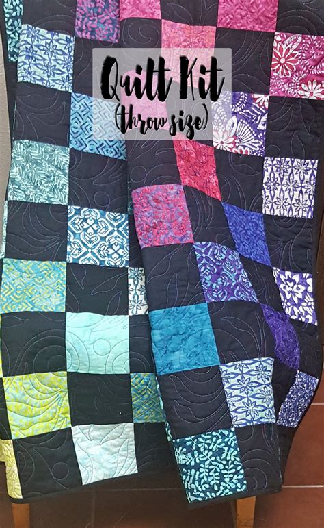 Easy Quilt Kit Beginner Quilt Kit Throw Quilt Kit Patchwork Quilt